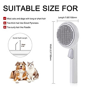 Pet Pumpkin Brush,Cat Brushes for Indoor Cat,Cat Hair Brush for Shedding,Cat Comb for Long or Short Haired Cat Massage Removes Mats,Pet Self Cleaning Slicker Brush for Dog Cat Pet Grooming Brush