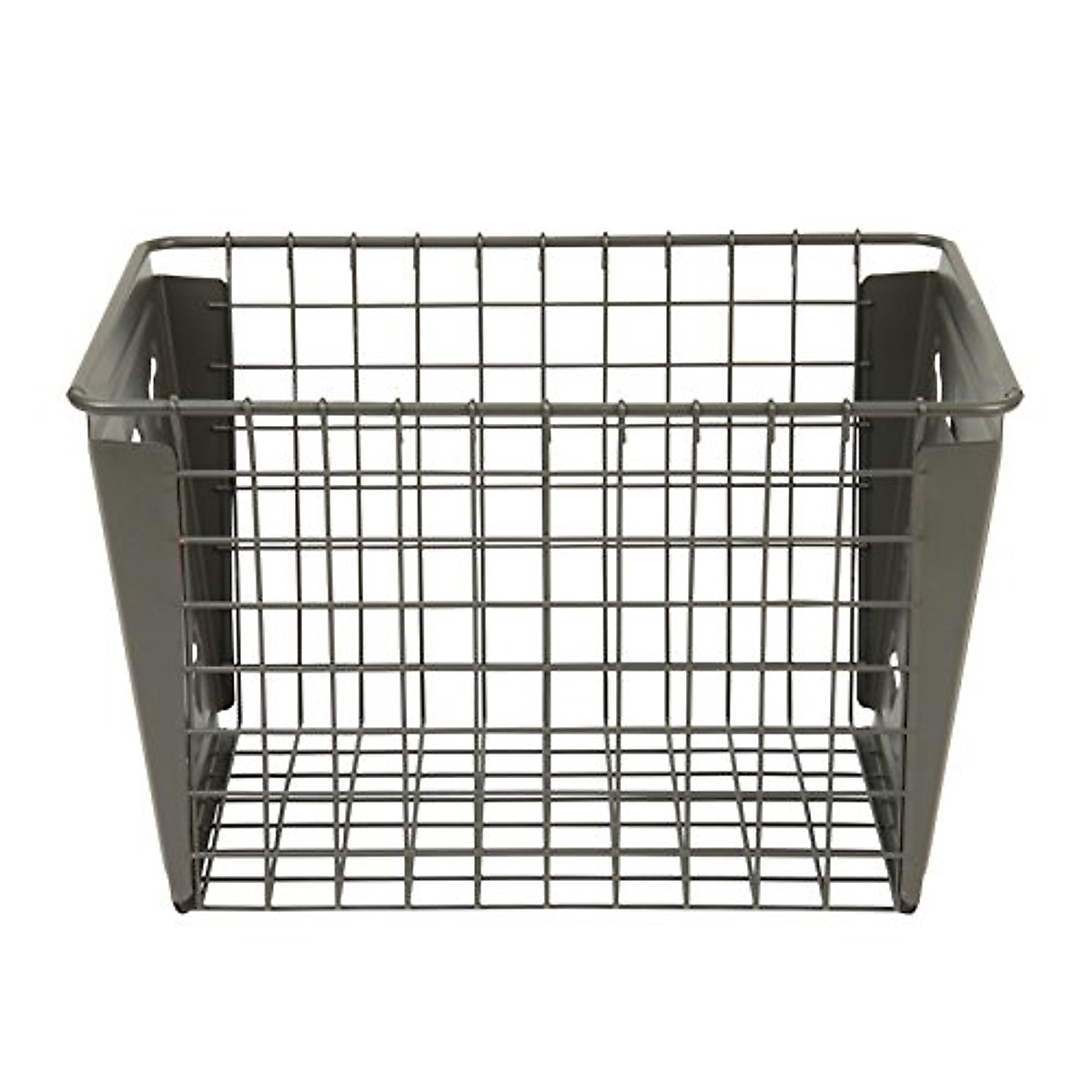 Spectrum Diversified Macklin Basket Steel Storage Bin Bone Design, Pet Accessory Organizer with Rust-Resistant Finish, Dog Toy Organization & Storage, Medium, Industrial Gray