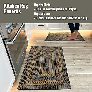 Homespice Black Forest Braided Runner Rug, Perfect as Washable Runner Rugs for Entryways and Hallway Runner Rug - Waterproof and Stain Resistant - Primitive Style Kitchen Runner Rug, 22x72 Inches