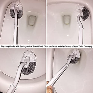 JIANYI Toilet Bowl Brush, Compact Handle Bathroom Brush, Curved Design Angled Cleaner Scrubber with Strong Bristles for Deep Cleaning