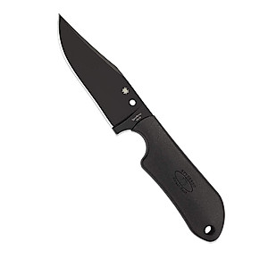 Spyderco Street Beat Fixed Blade Knife with 3.51" VG-10 Steel Black Blade and Premium Injection-Molded Polymer Sheath - PlainEdge - FB15PBBK