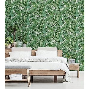 NuWallpaper NU2906 Maui Peel & Stick Wallpaper, Green