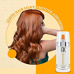 GK HAIR Global Keratin Leave-In Conditioner Detangler Spray 120 ml - For Dry, Damaged and Frizzy Hair Protection With Organic Natural Oil Strength & Shine | Hydrating Smoothing Styler