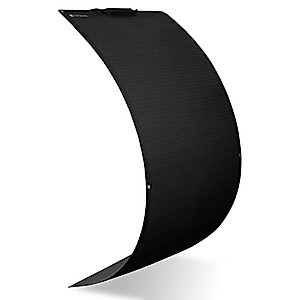 Topsolar Flexible Solar Panel 100W 24V/12V Monocrystalline Bendable - 100 Watt 12Volt Semi-Flexible Mono Solar Panels Charger Off-Grid for RV Boat Cabin Van Car Uneven Surfaces