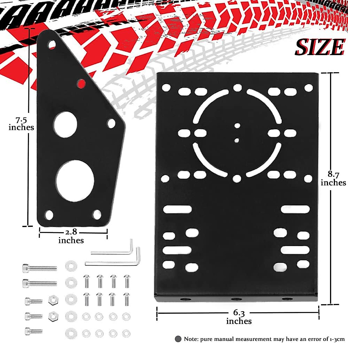 Supllueer Racing Shifter Mounting Bracket Fit for Our Steering Wheel Stand, Gear Lever Mount Accessorie with Mounting Bolts,Supports Simultaneous Installation of Shifter and Handbrake