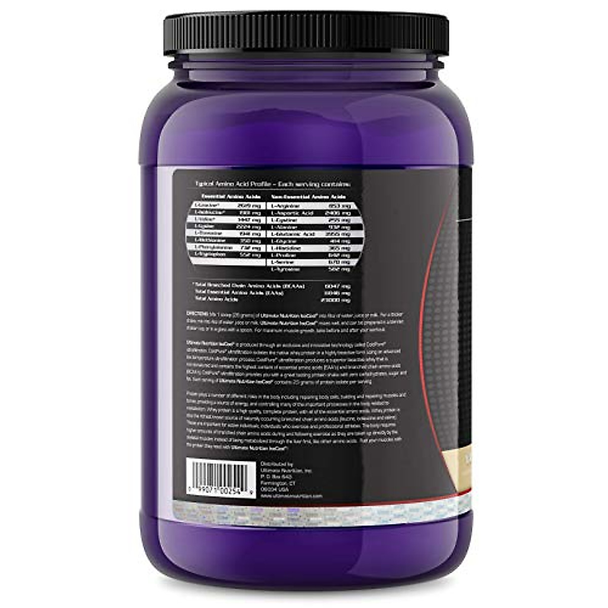 Ultimate Nutrition ISO Cool Whey Isolate Protein Powder - Keto Friendly - Sugar, Carb and Fat-Free - 23 Grams of Protein Per Serving, Vanilla, 2 Pounds