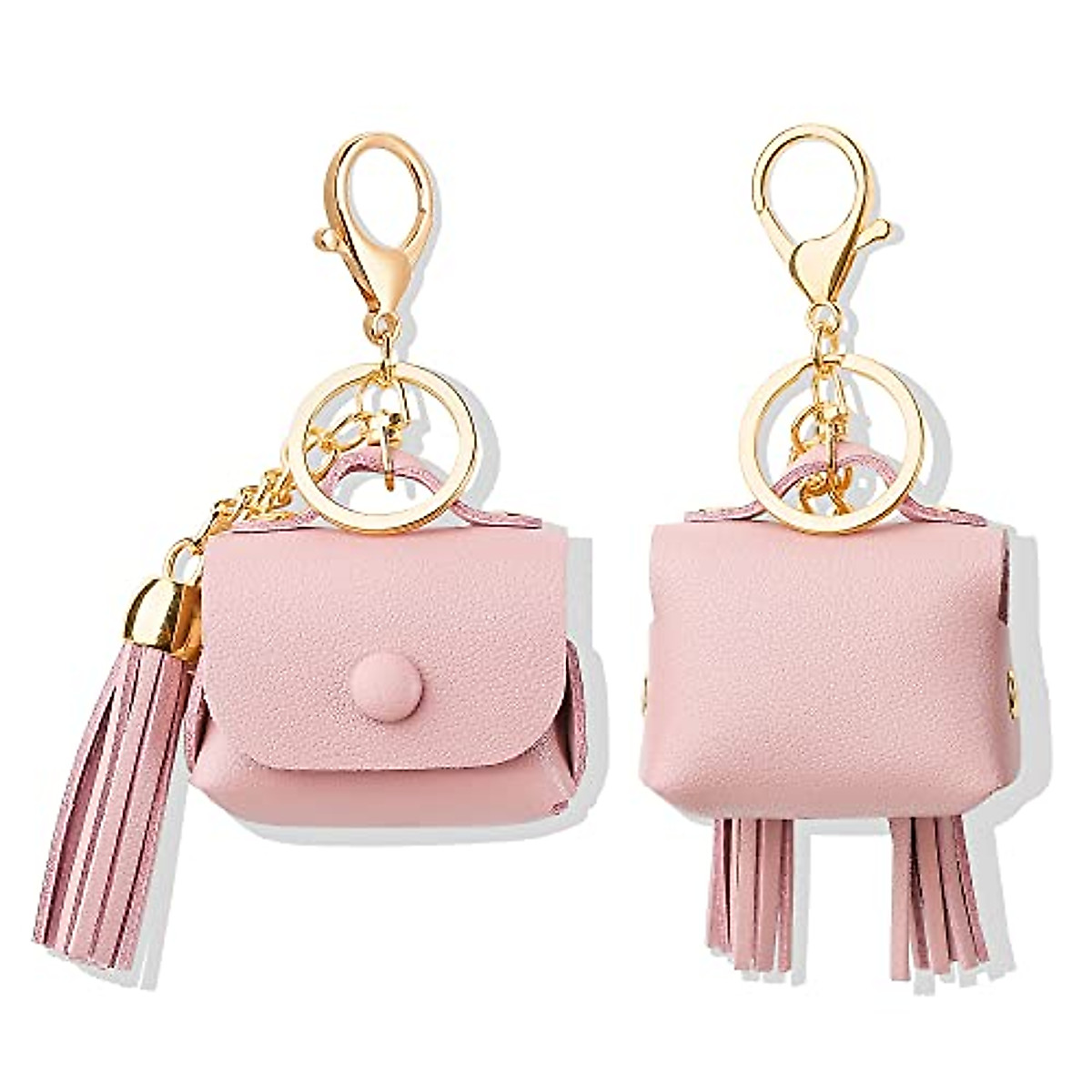 MODOS LOGICOS Case Cover for Air Pods 3 (2021), Genuine Leather Case with a Couple of Drooping Tassels Compatible with Apple AirPods 3rd Generation Charging Case - TaroPurple