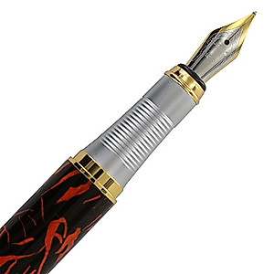 JinHao 250 Fountain Pen (Medium, Black & Red)