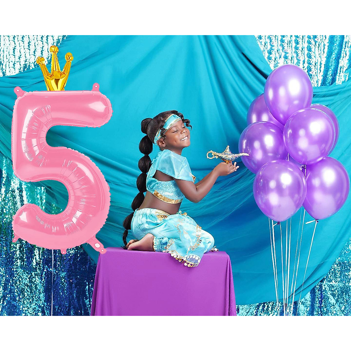 40 Inch Number Balloon 5, 5th Birthday Balloon, Pink Five Year Old Balloon Decorations, 5 15 50 Number Balloons Party Supplies Wedding Anniversary