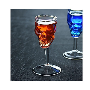 DS. DISTINCTIVE STYLE Skull Shot Glass 2 Pieces Double Shot 75 Milliliter 2.5 Ounce Whiskey Glass