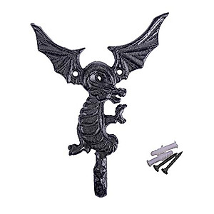 Cast Iron Dragon Wall Hook Decorative Vintage Hanger for Coats, Hats, Keys and Towels by Topfunyy (Dragon- Ⅱ)