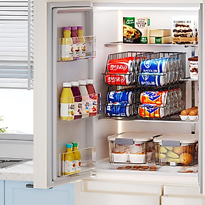 X-cosrack Wall Basket Hanging Basket Storage with 5 S Hooks 3 Label -3Pack, Cabinet Wall Hanging Metal Wire Baskets for Organizing, Extra Large Storage Organization Shelf for Pantry Kitchen Bathroom