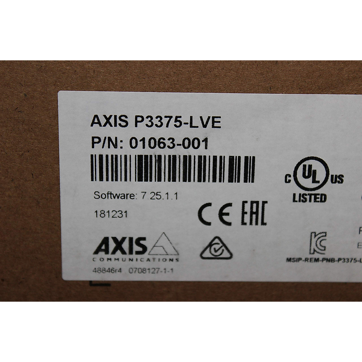 AXIS P3375-LVE 01063-001