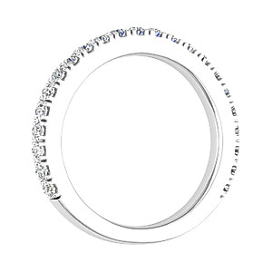 1/2 Carat Round Diamond Wedding Band Ring in 14K White Gold (Ring Size 7.5)