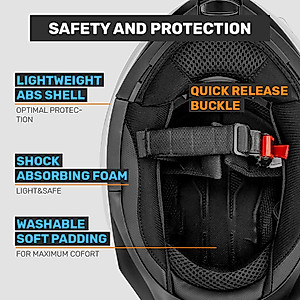 Westt Motorcycle Modular Helmets - Full Face Motorcycle Helmet with Flip up Dual Visor, DOT Approved Open Face Modular Helmets for Adults Motorcycle, Men Women Helmet for Motorbike Street Bikes ATV