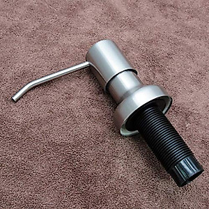 Kabter Built in Deck Mount Kitchen Sink Soap Dispenser 17oz, Brushed Stainless Steel