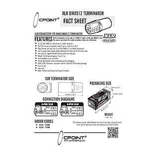 SIRS-E 2-Pack - CPoint DMXterminator XLR 3 Pin DMX Terminator 120 Ohm XLR3-TERM