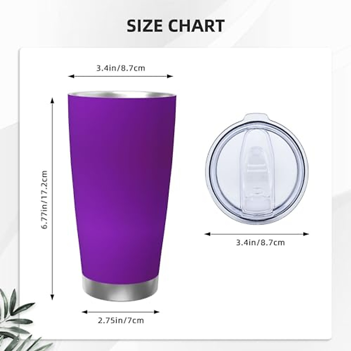 WXZYFP Car cup (single silver rim), can use a straw or drink directly, easy to use.Solid color dark purple
