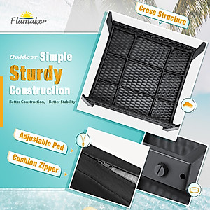 Flamaker 3 Pieces Patio Set Outdoor Wicker Patio Furniture Sets Modern Bistro Set Rattan Chair Conversation Sets with Coffee Table for Yard and Bistro (Black)