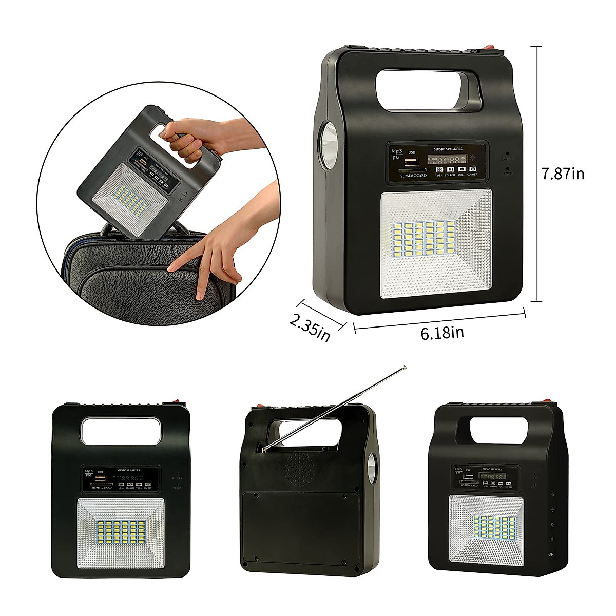 Solar Generator with Panels Included, Portable Power Generators Station 12000mAh with 3 LED Lamps, Emergency Solar Powered Generator for Home Use Camping Emergency Power Supply