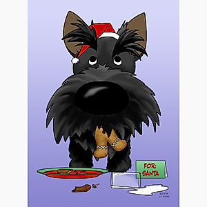 CafePress Scottie Santa's Cookies Greeting Card (20-pack), Note Card with Blank Inside, Birthday Card Glossy