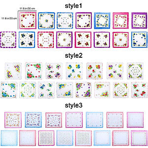 45 Pieces Ladies Hankies Women Floral Handkerchiefs Vintage Handkerchiefs