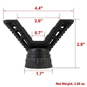 HUNTPAL 360° Rotatable V Yoke Gun Holder Rifle Rest for Shooting Stick Tripod Stand, Nylon Heavy Duty Mount Attachment with 2 Pcs 3/8" to 1/4" Screws for Shotgun Crossbow Hunting Tripod Bipod Monopod