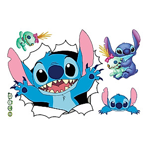 SKTFFR Lilo & Stitch Wall Stickers Cartoon Wall Decals Excellent Vinyl Wall Decor for Girls Room Living Room (Size 17.7 x 23.7 inch)