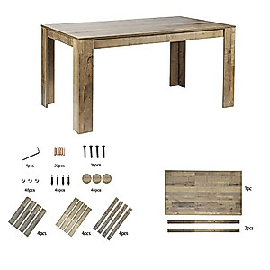 GIA Furniture Home Series Rectangular 59' x 35" Dining Table, Mixed Oak Finish