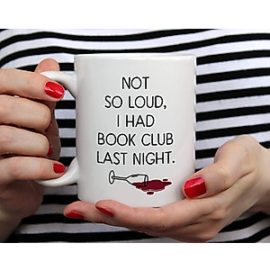 Funny Book Club Coffee Mug, Reading Wine Lover Cup, Bookish Bibliophile Librarian Bookworm Gifts (11oz)