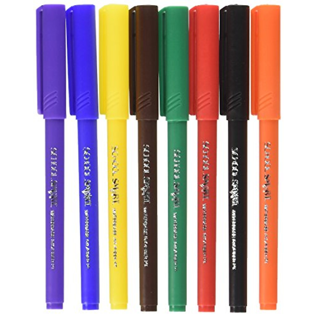 School Smart Felt Tip Pens, Fine Tip, Assorted Colors, Pack of 8