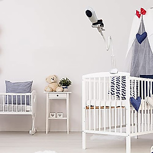 TakTark Universal Baby Camera Mount, Flexible Baby Camera Holder, Baby Monitor Shelf, Baby Camera Stand for Crib Nursery,1080P Indoor Alert Compatible with Most Baby Monitors