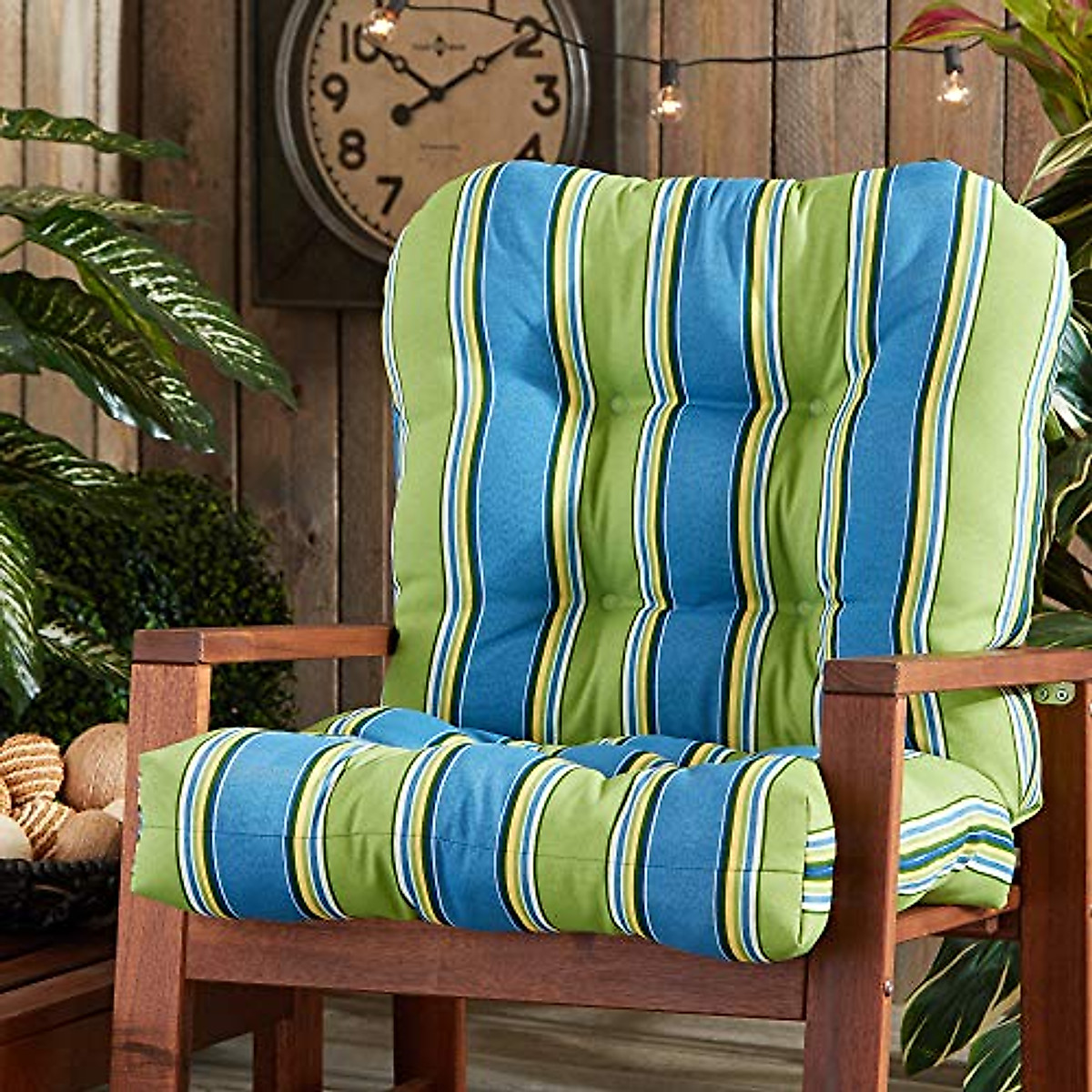South Pine Porch Cayman Stripe Seat/Back Chair Cushion, 1 Count (Pack of 1)