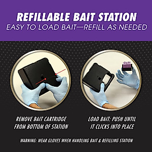Tomcat Rat and Mouse Killer Refillable Bait Station - Advanced Formula: Child and Dog Resistant, Indoor and Outdoor Use, Reusable, Includes 12 Refills, 12.69 oz.