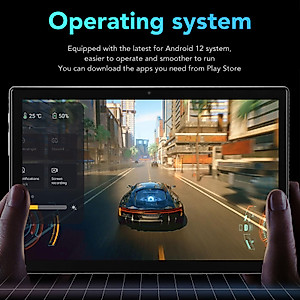 KUIDAMOS HD Tablet, 10.1in FHD Aluminum Alloy 4G LTE 5G WiFi Gaming Tablet Octa Core CPU 8GB RAM 256GB ROM with Keyboard for School (US Plug)