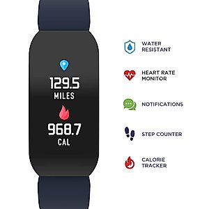 Itech Active Smartwatch Fitness Tracker, Heart Rate, Step Counter, Sleep Monitor, Notifications, Waterproof for Men, Compatible with iPhone and Android