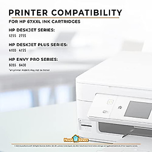 Houseoftoners Remanufactured Ink Cartridge Replacement for HP 67XXL HP 67XL Ink Cartridge 3YM57AN 3YM58AN for DeskJet 2755 1255,Envy Pro 6055 6400 6455,DeskJet Plus 4100 4155 4158 (2-Black, 1-Color)