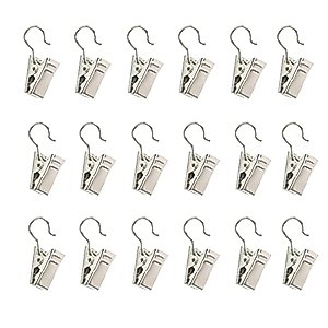 JFFX 50 Pcs Curtain Clips with Hooks, Heavy Duty Metal Shower Clip Hook Set for Hanging Photos Art Craft Display Home Decoration