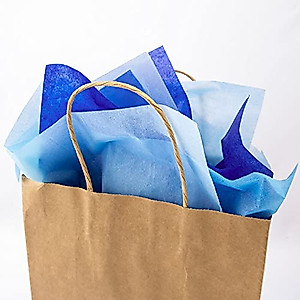 MR FIVE 60 Sheets Gift Tissue Paper Bulk,20" x 14",Blue Tissue Paper for Gift Bags,Gift Wrapping Tissue Paper for Easter Halloween Birthday Wedding Baby Shower Christmas, 3 Colors (Blue)