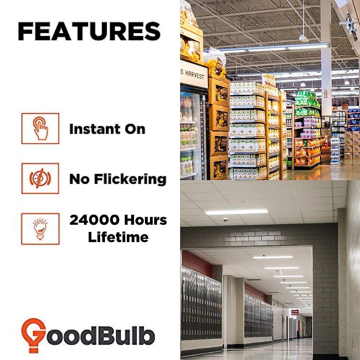 GoodBulb 48-Inch T8 Fluorescent Light Bulbs 32-Watt, 5000K Daylight White Color, 2900-Lumens, G13 Medium Bi-Pin Base (Pack of 25 Bulbs)