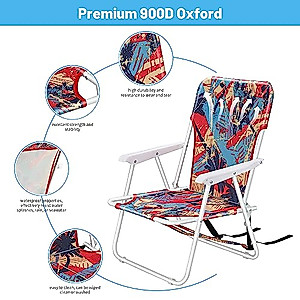 Beach Chairs for Adults 2 Pack, Lightweight Backpack Beach Chair with Shoulder Straps, Low Beach Chair Support 265lbs, Folding Beach Chair for Beach, Camping, Hiking, Picnic, Green