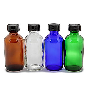 Vivaplex, 12, Assorted Colors, 1 oz Glass Bottles, with Lids