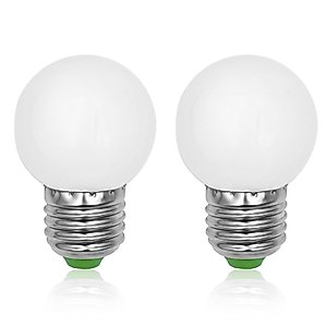 LFLAMPON G14 G45 LED Bulbs 30W Equivalent Globe Bulb 3W Warm White 3000K 260LM E26/E27 Edison Screw Base Replacement Vanity Mirror, Pendent, Chandelier Lighting AC 120V Non Dimmable (2 Pack)