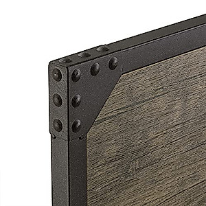 Einfach Twin Metal Platform Bed Frame with Wooden Rivet Headboard/Mattress Foundation with 13 Strong Steel Slats Support/No Box Spring Needed/Single Platform Bed for Kid Boy Adult/Easy Assembly/Brown