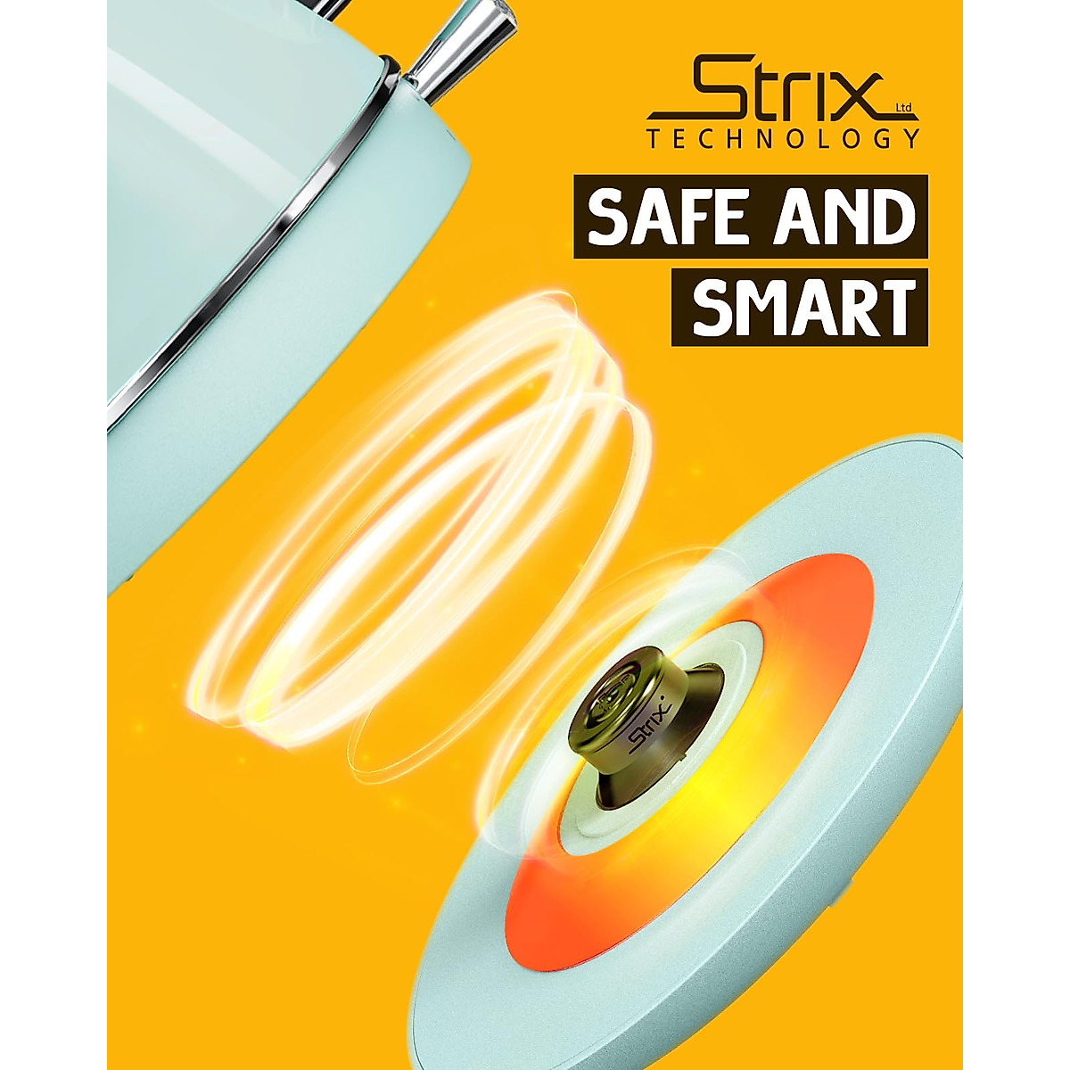 Hazel Quinn 1.7L Electric Kettle with Thermometer, Stainless Steel, 1200W Fast Boil, BPA-free, Cordless, Auto Shut Off - Mint Green