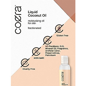 Horbäach Fractionated Coconut Oil | 4 fl oz | Liquid Moisturizing Oil for Skin | Free of Parabens, SLS & Fragrances | Coera