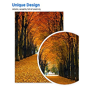 Funnytree 5x7ft Maple Leaves Photography Backdrop Autumn Fallen Yellow Tunnel Scenery Natural Season Background Fall Tree Street Road Photo Studio Props Photobooth Poster Photoshoot