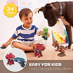 Bottleboom Dinosaur Toys, Take Apart Toys with Electric Drill,STEM Building Learning Set Toy for Kids 3 4 5 6 7 Years Old Boys Girls Easter Christmas Birthday Gifts