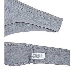 ELACUCOS 6 Pack Women's Thongs Cotton Breathable Panties Underwear Basics Medium