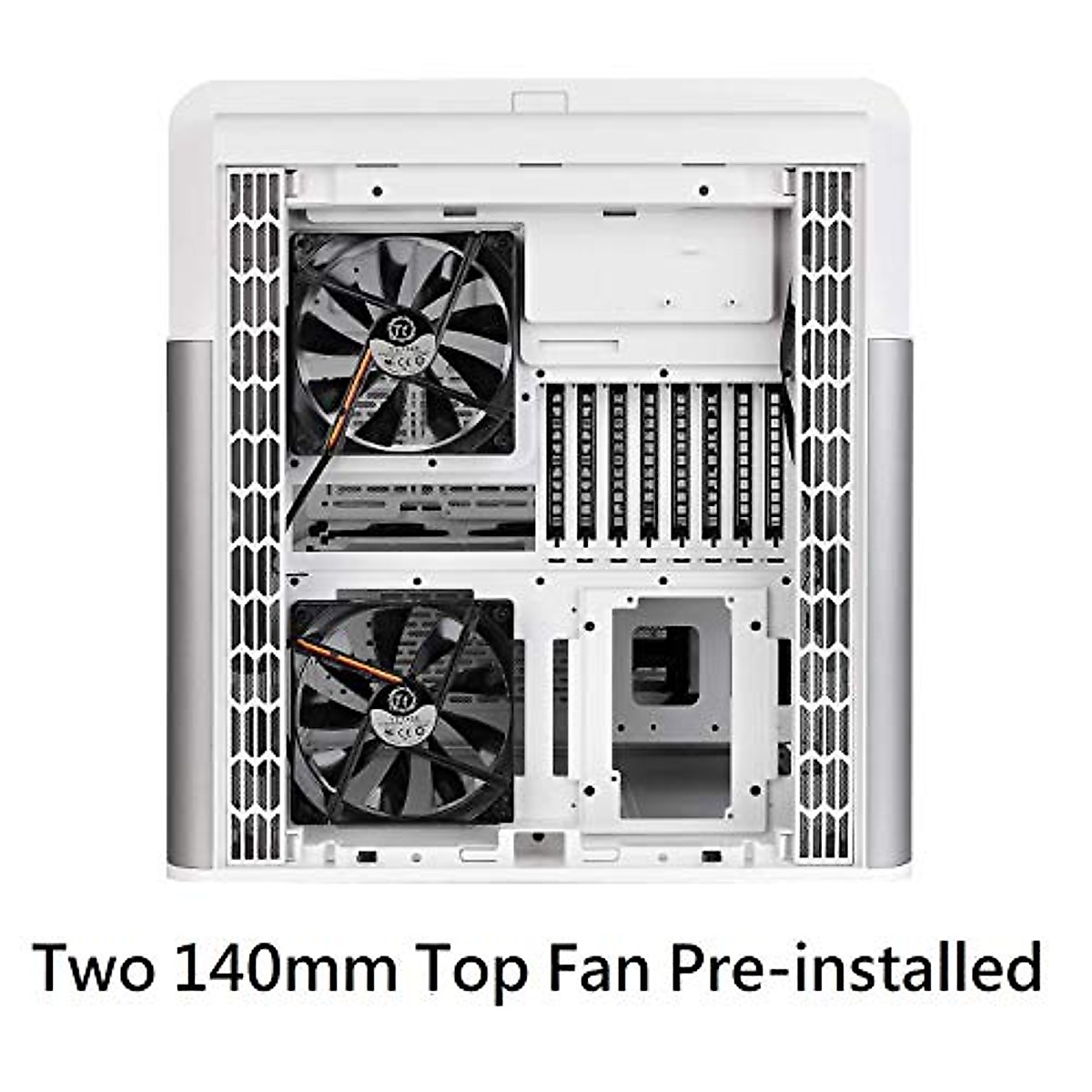 Thermaltake Level 20 HT Snow Edition 4 Tempered Glass Type-C Fully Modular E-ATX Full Tower Computer Chassis with 2 140mm Top Fan Pre-Installed CA-1P6-00F6WN-00